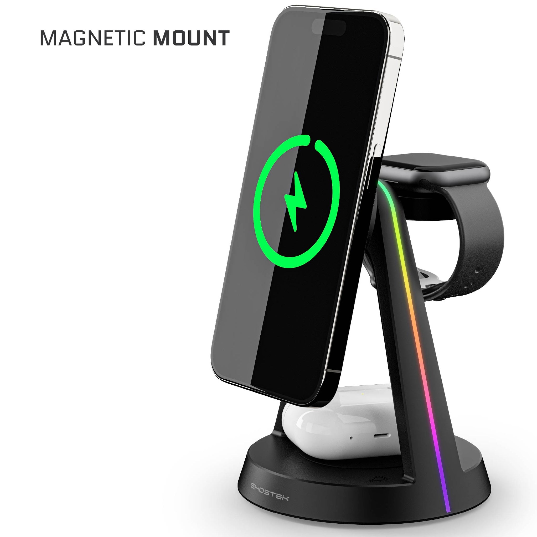 NRGtower 3-in-1 MagSafe Wireless Charging Station — GHOSTEK